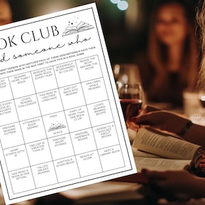 Book Club Games Find the Guest Bingo Book Club Bingo Find Someone Who ...