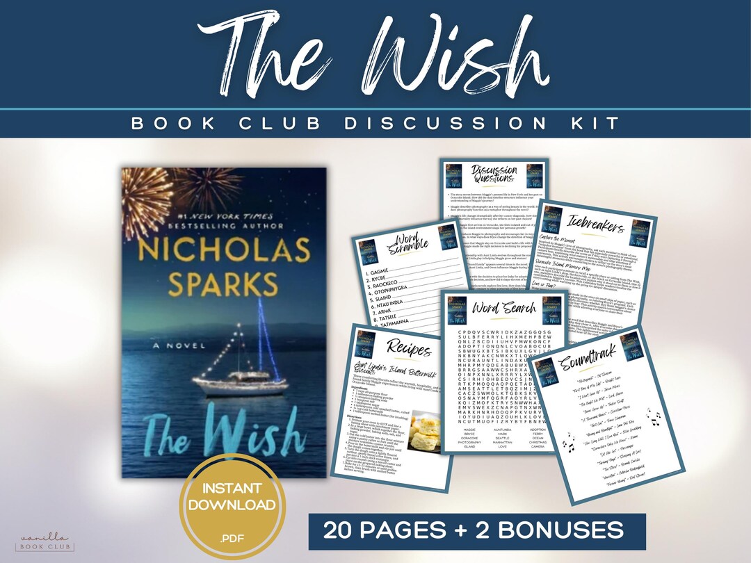 The Wish Book Club Guide Book Club Games Book Discussion Questions ...