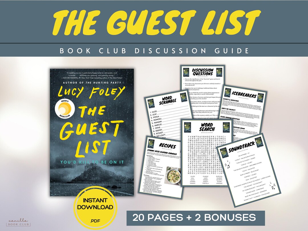 The Guest List Book Club Guide Book Club Games Book Discussion ...