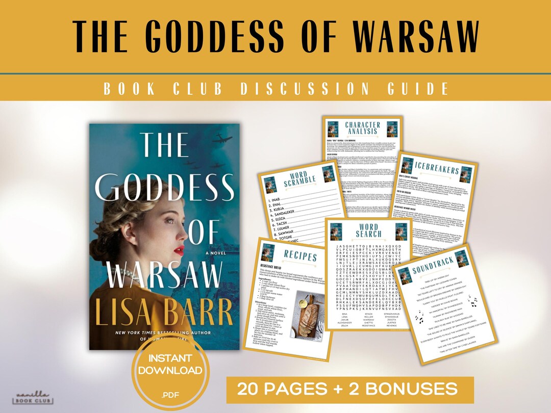 The Goddess of Warsaw Book Club Guide Book Club Games Book Discussion Questions Lisa Barr Book ...
