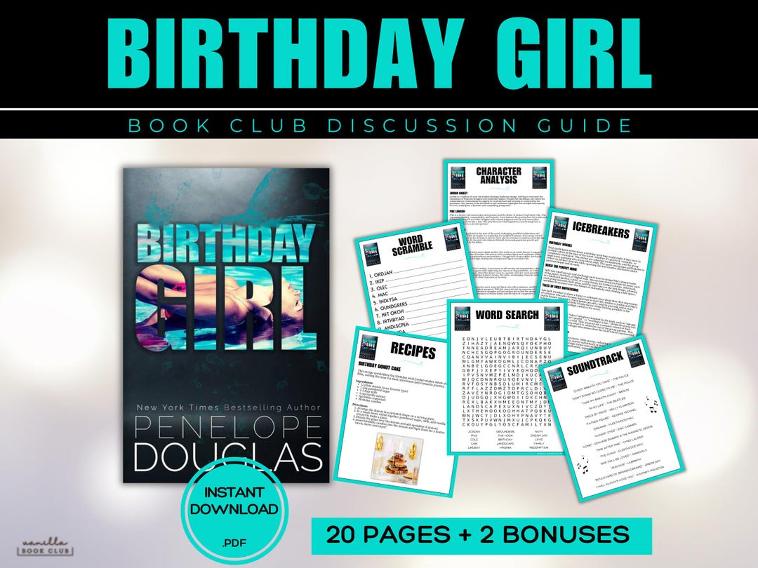 Birthday Girl Book Club Guide Book Club Games Book Discussion Questions ...