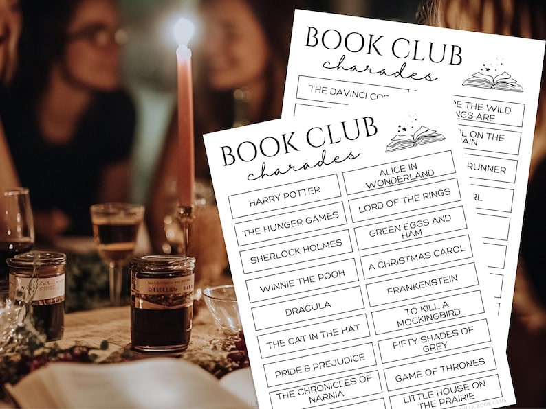 Book Club Games Book Club Charades Reading Group Ice Breaker Games ...