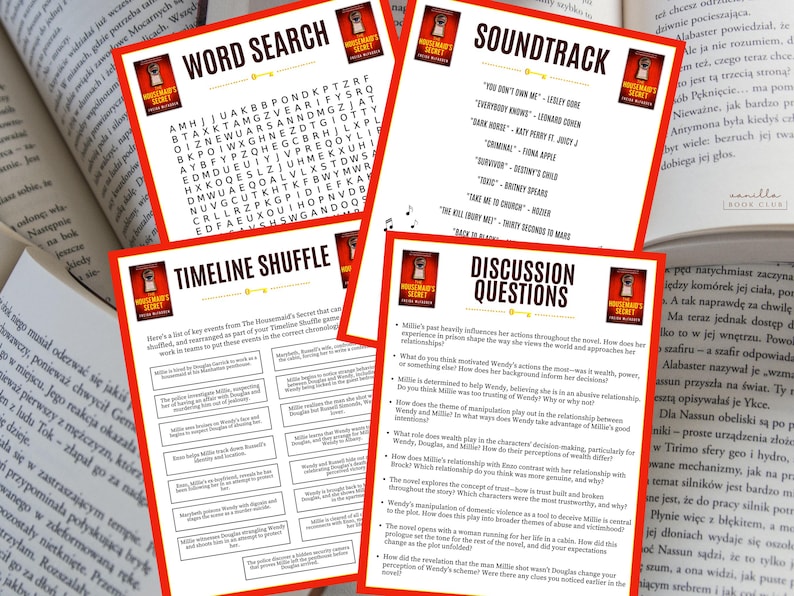 The Housemaid's Secret Book Club Guide Book Club Games Book Discussion ...