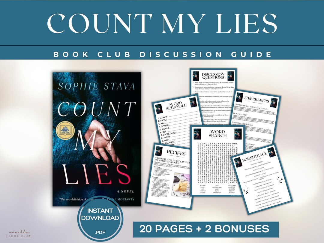 Count My Lies Book Club Guide Book Club Games Book Discussion Questions ...
