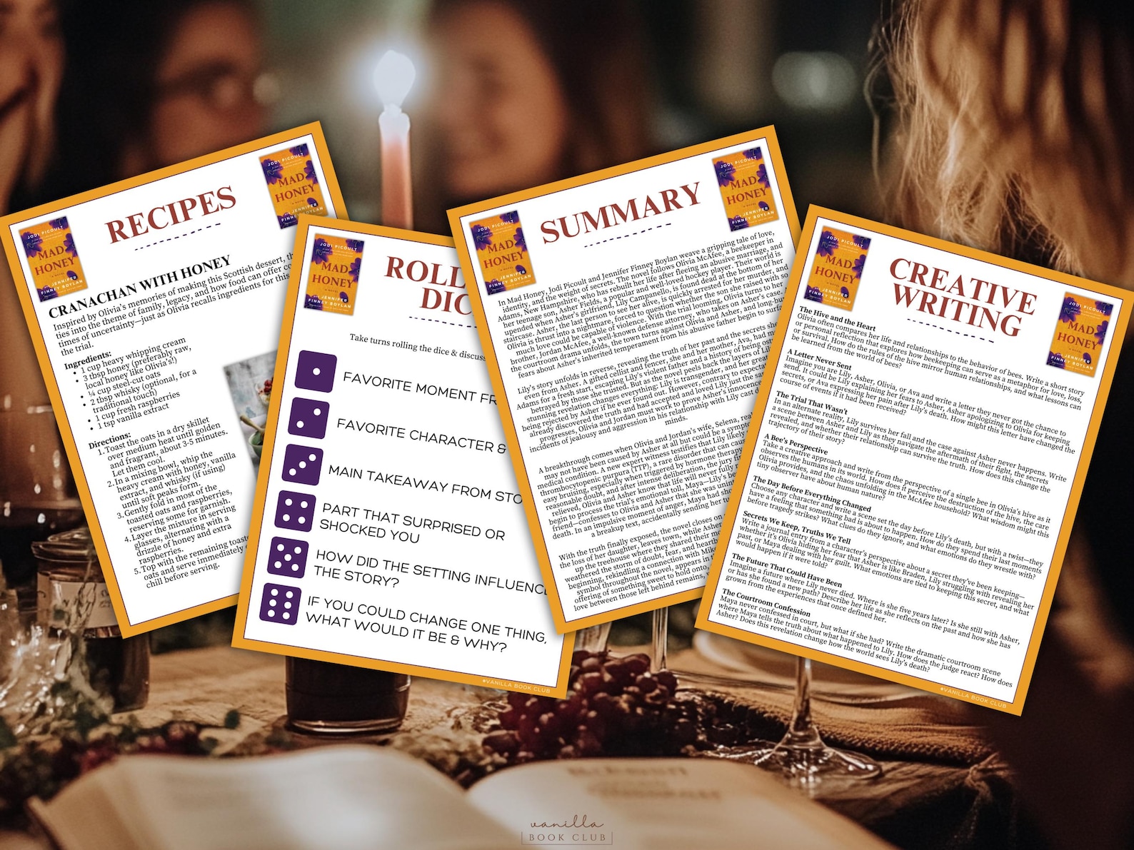Mad Honey Book Club Guide Book Club Games Book Discussion Questions ...