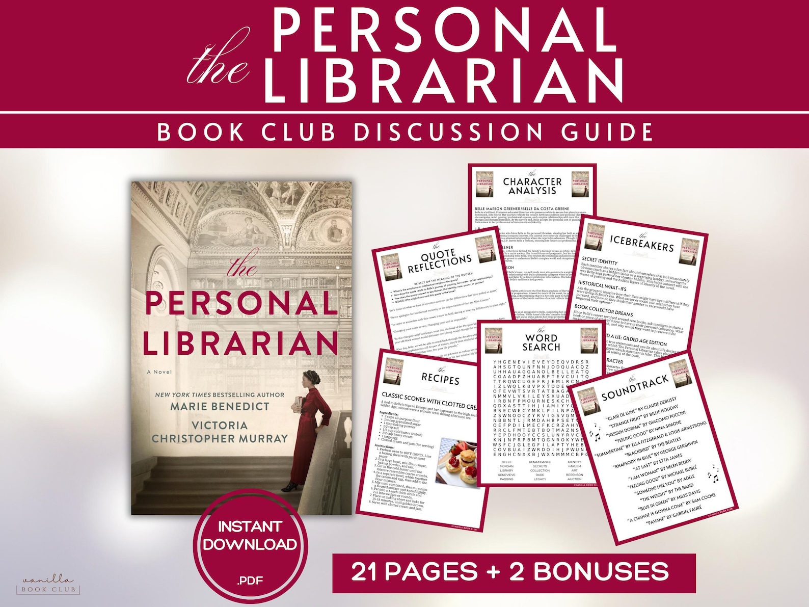 The Personal Librarian Book Club Guide Book Club Games Book Discussion ...