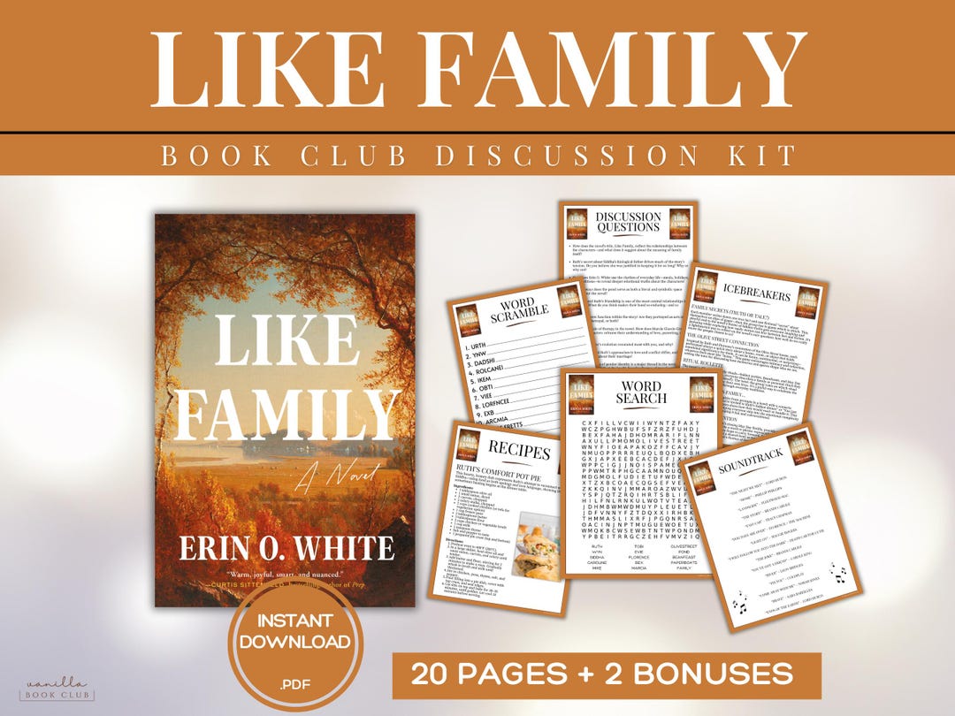 Like Family Book Club Guide Book Club Games Book Discussion Questions ...