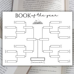 Book of the Year Book Club Games Printable Reading Tracker Book ...
