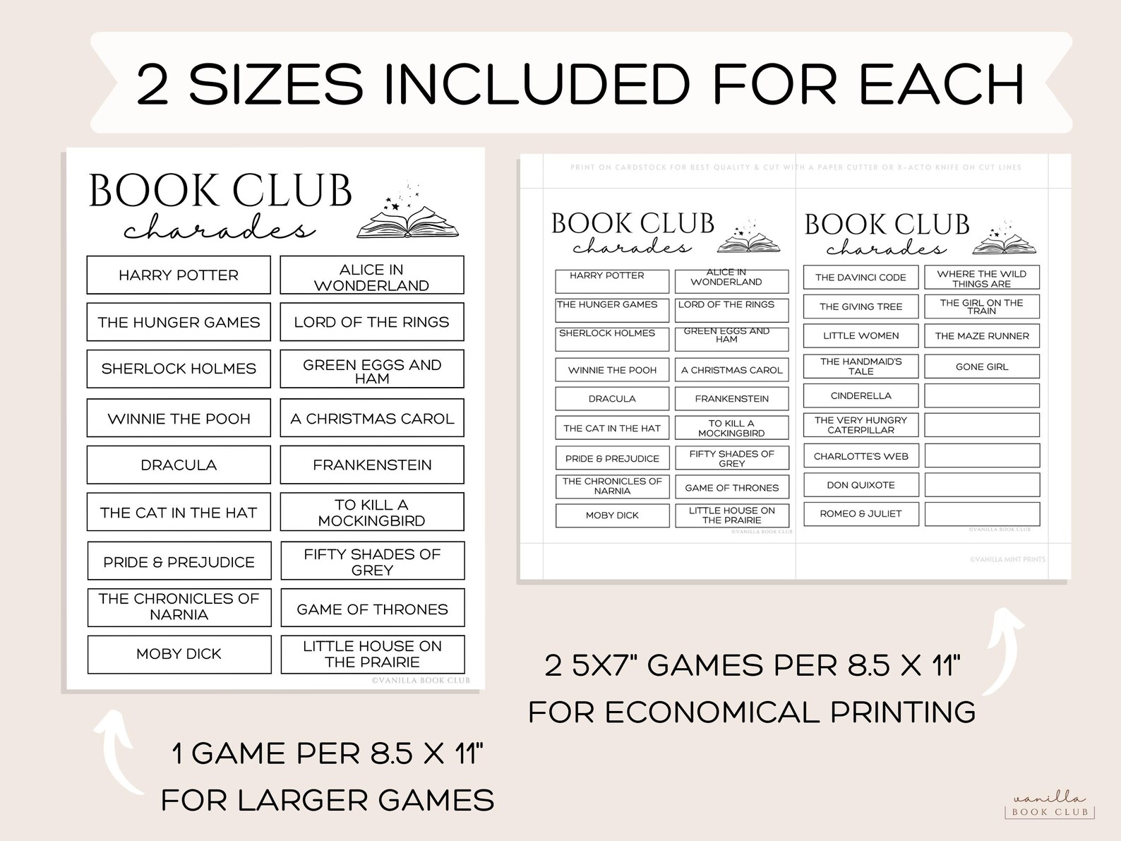 Book Club Games Book Club Charades Reading Group Ice Breaker Games ...