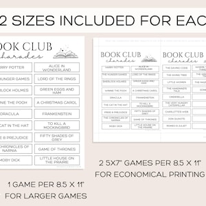 Book Club Games Book Club Charades Reading Group Ice Breaker Games ...