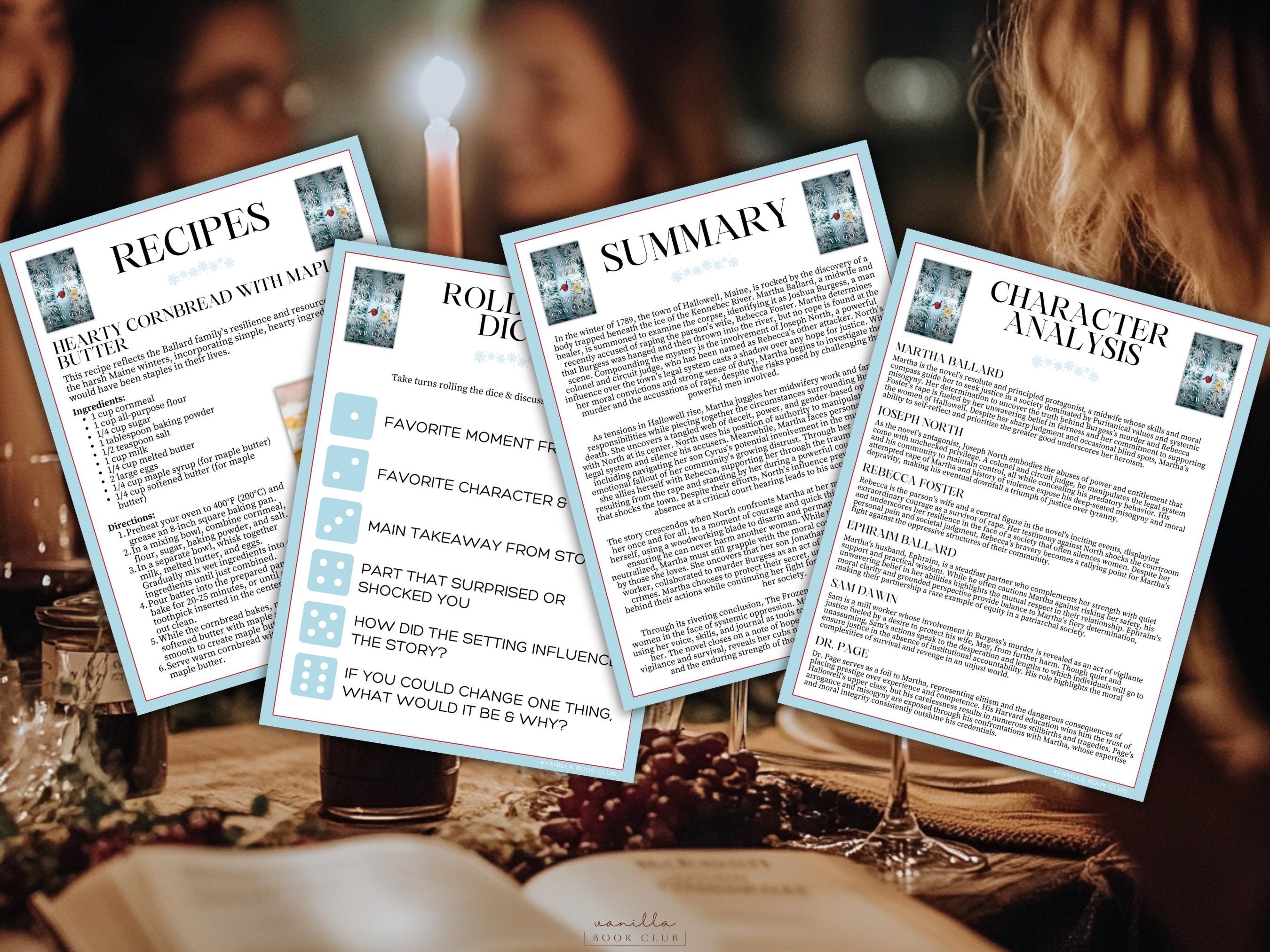 The Frozen River Book Club Guide Book Club Games Book Discussion ...
