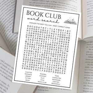 Book Club Games Word Search Book Club Ice Breaker Games Ladies Night ...