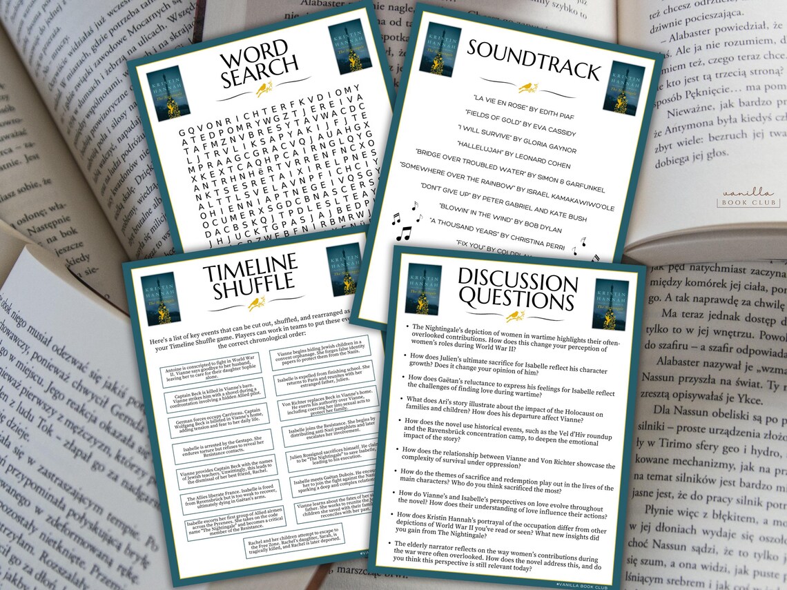 The Nightingale Book Club Guide Book Club Games Book Discussion ...