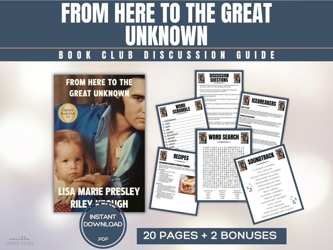 From Here to the Great Unknown Book Club Guide Book Club Games Book ...