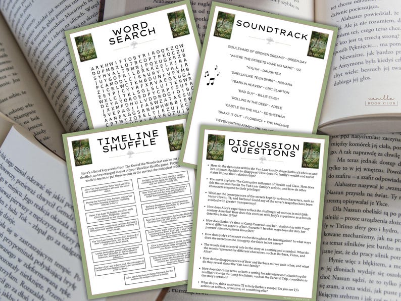 The God of the Woods Book Club Guide Book Club Games Book Discussion ...