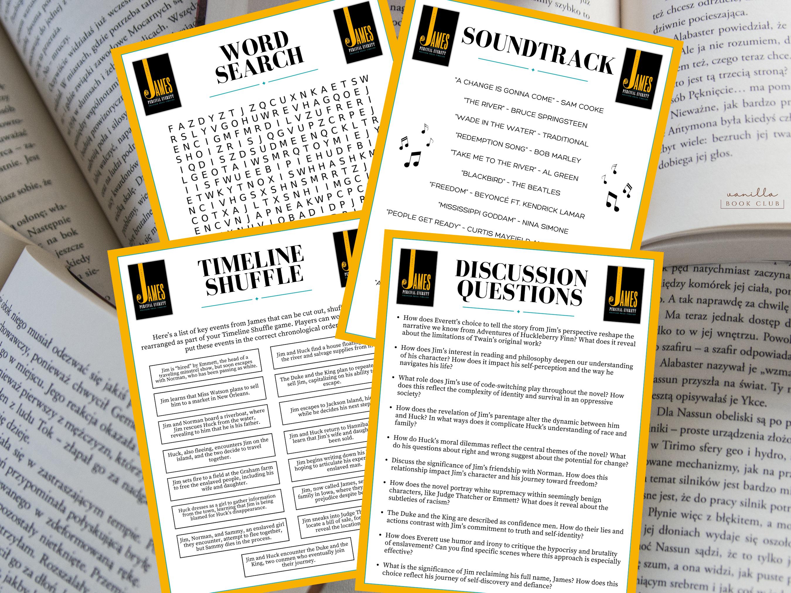 James Book Club Guide Book Club Games Book Discussion Questions ...