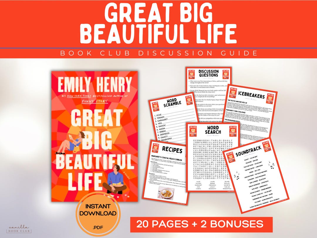 Great Big Beautiful Life Book Club Guide Book Club Games Book ...