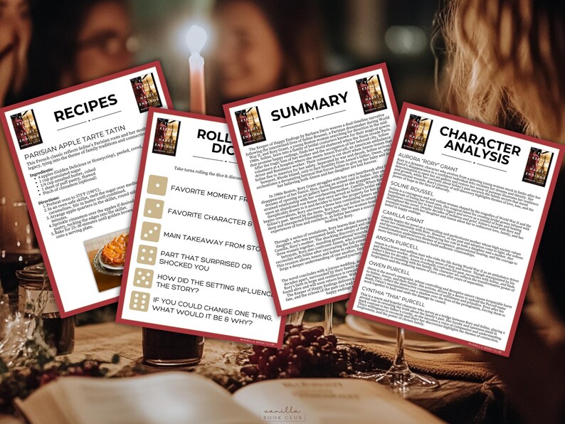 The Keeper of Happy Endings Book Club Guide Book Club Games Book ...