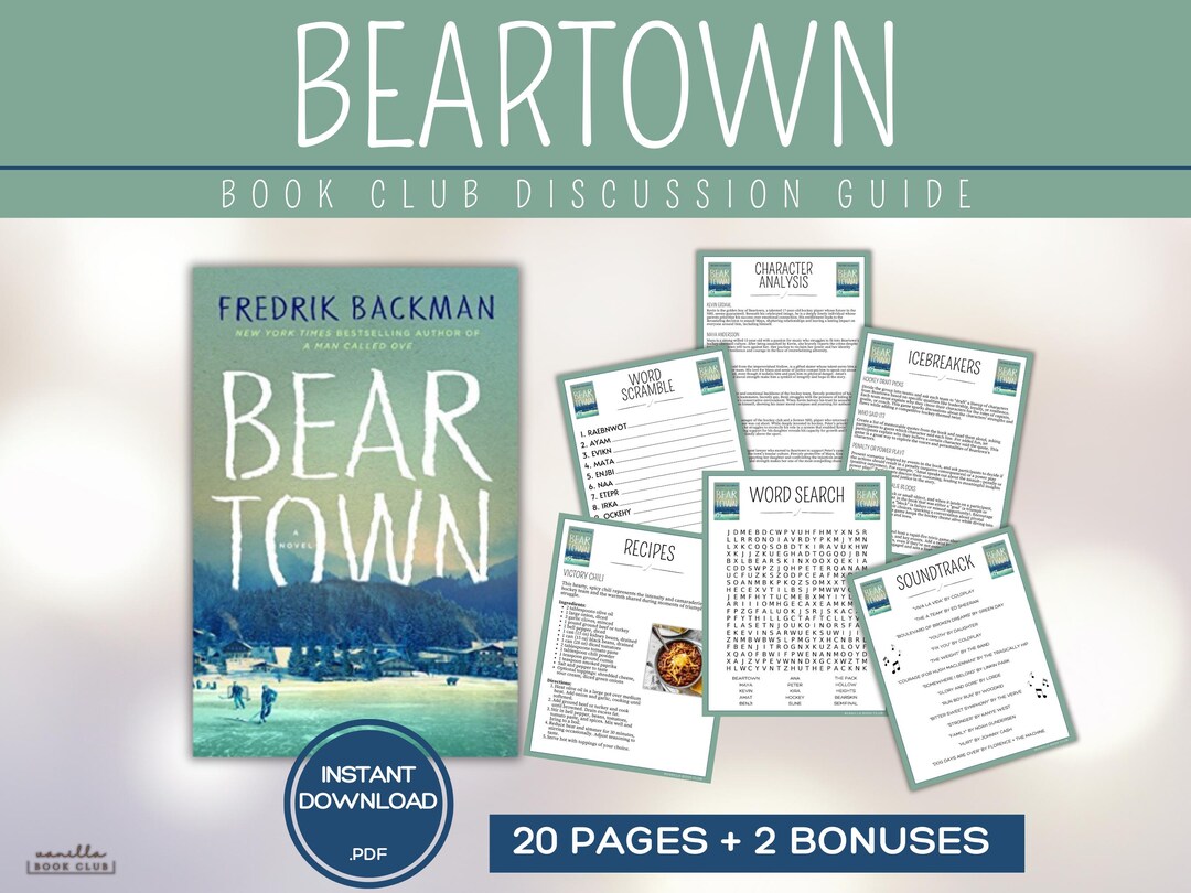 Beartown Book Club Guide Book Club Games Book Discussion Questions ...