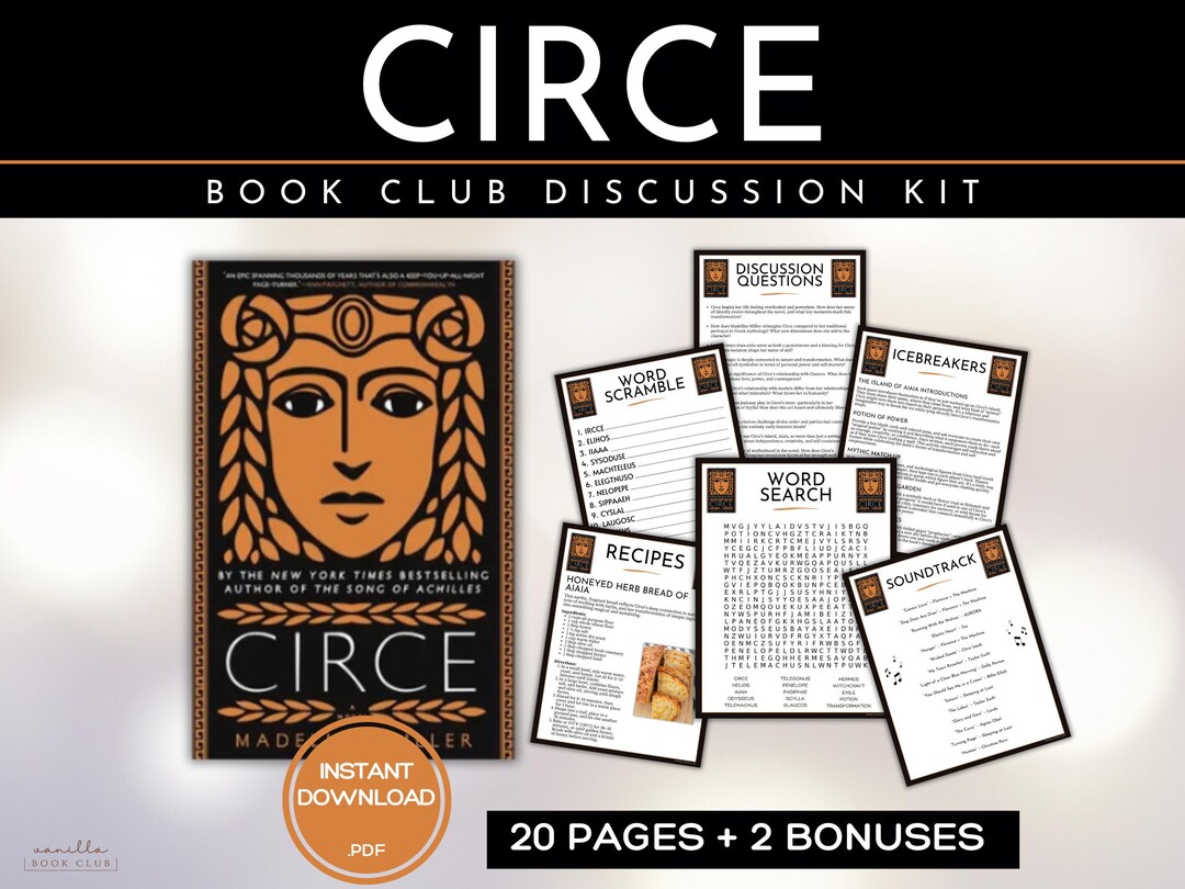 Circe Book Club Guide Book Club Games Discussion Questions Madeline ...