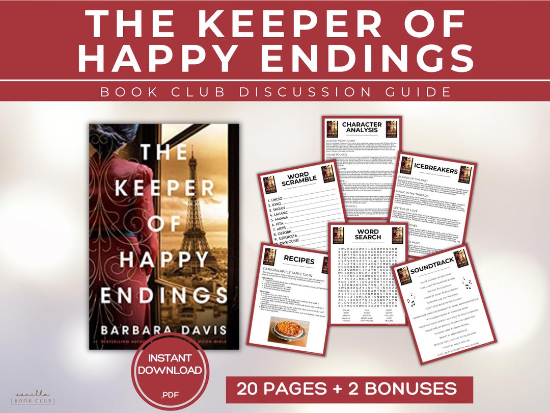 The Keeper of Happy Endings Book Club Guide Book Club Games Book ...
