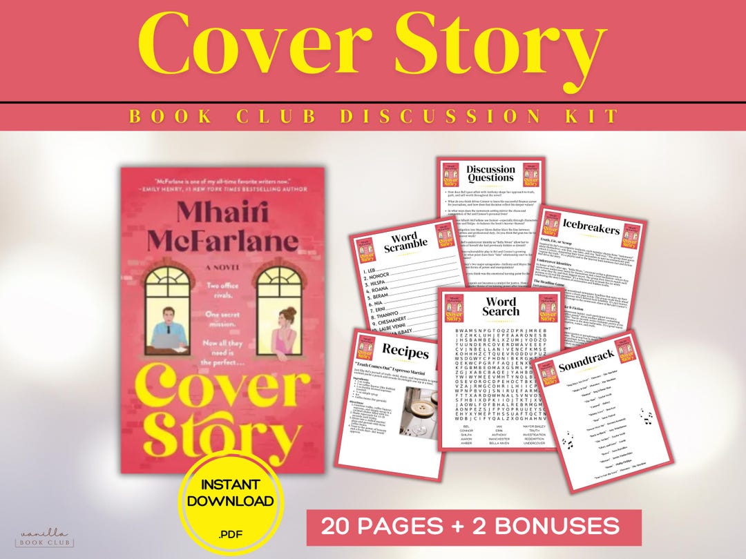 Cover Story Book Club Guide Book Club Games Book Discussion Questions ...