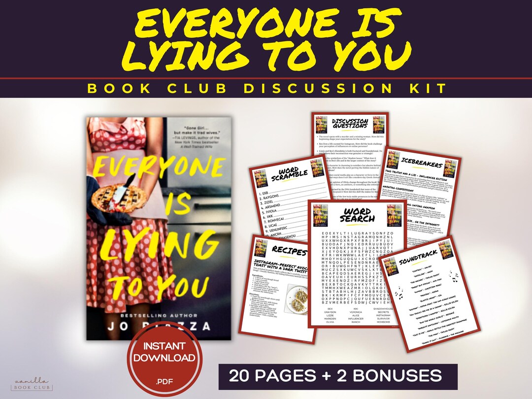 Everyone is Lying to You Book Club Guide Book Club Games Book ...