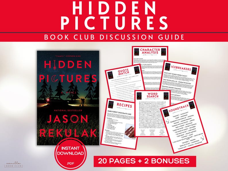 Hidden Pictures Book Club Guide Book Club Games Book Discussion ...