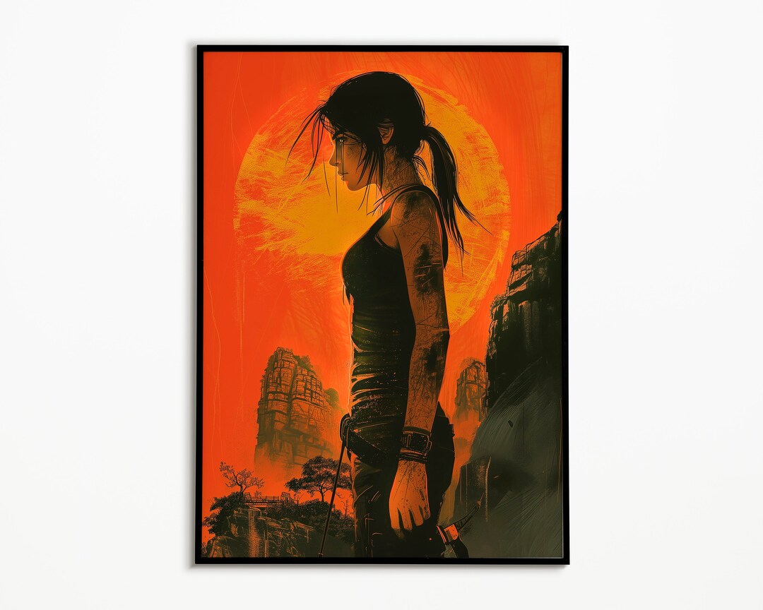 Lara Croft Adventure Art Print Digital Download, Tomb Raider Inspired ...