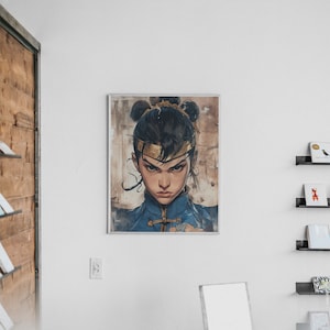 Detailed Street Fighter Chun-li Digital Art Print - Gaming Wall Decor ...