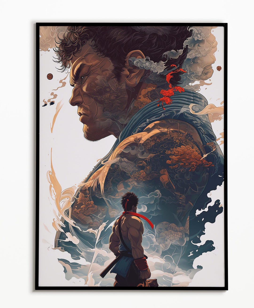 Street Fighter Ryu Digital Poster - Video Game Print - Retro Arcade ...