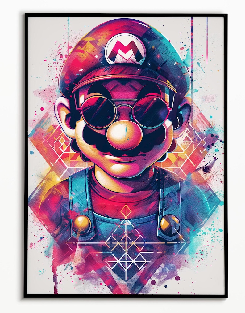 Mario Digital Print | Super Mario Artwork | Instant Download | Gaming ...