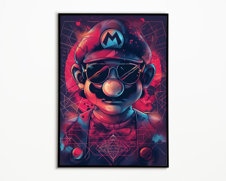 Mario Digital Print | Super Mario Artwork | Instant Download | Gaming ...