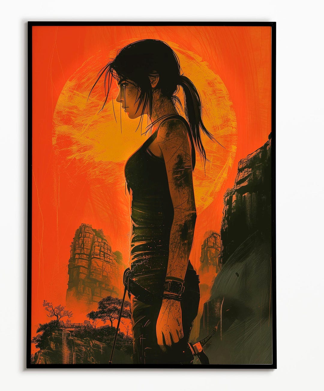 Lara Croft Adventure Art Print - Digital Download, Tomb Raider Inspired ...