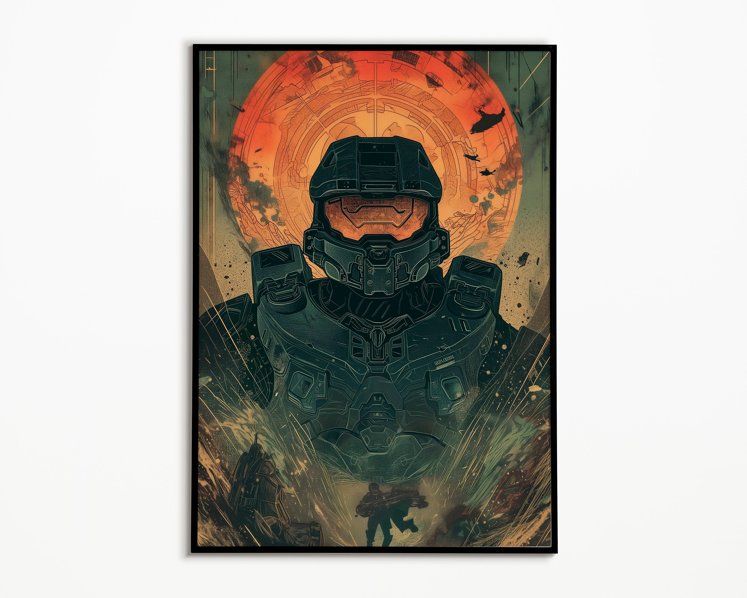 Detailed Master Chief Halo Digital Print, Instant Download, Room Wallart, Gamer Aesthetics ...