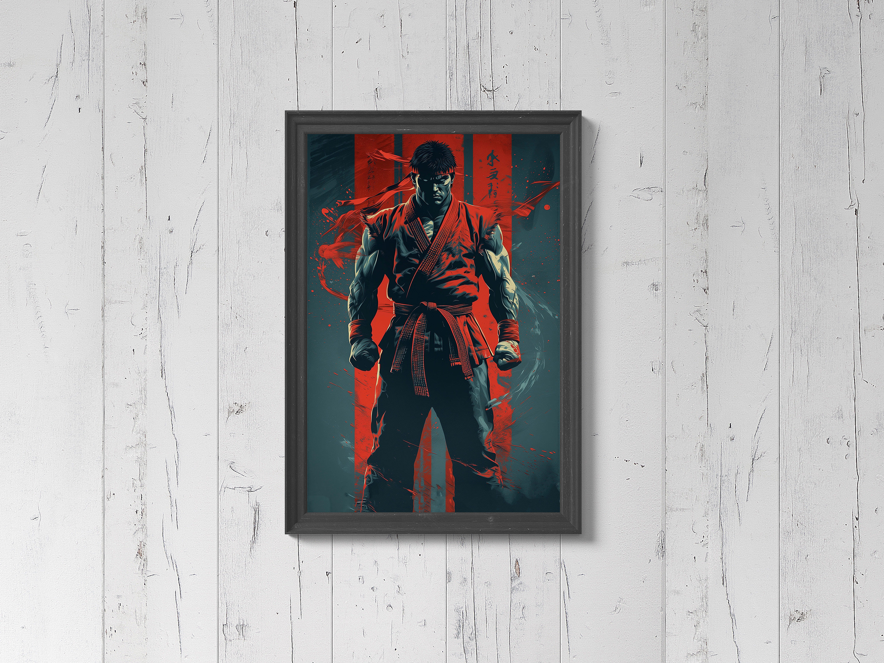 Ryu Street Fighter Digital Artwork, Gaming Wall Decor, Clean Room ...
