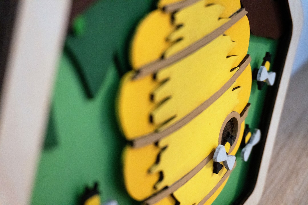 Jungle Buzz: Laser-cut Wood Beehive Art - Etsy