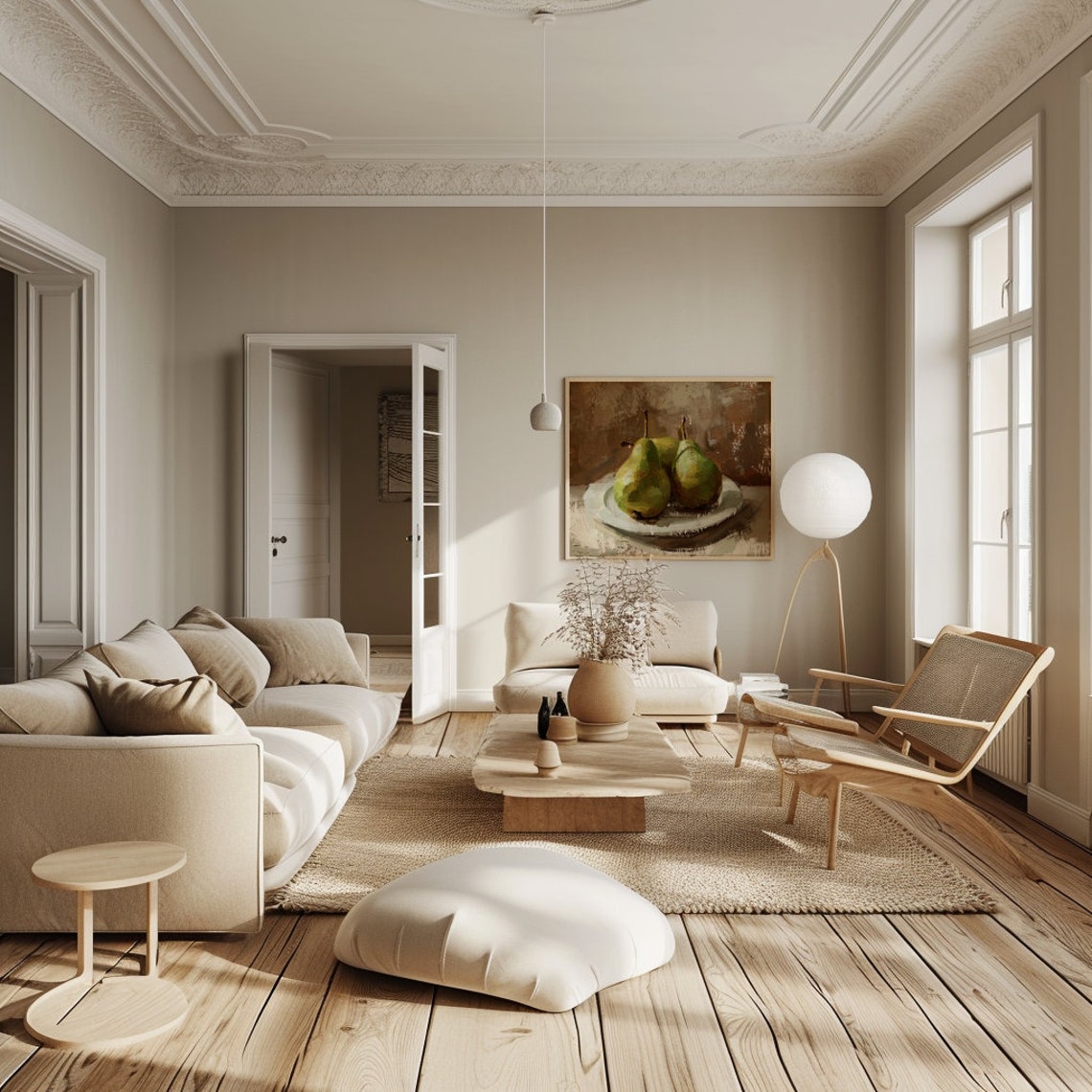 PRINTABLE Green Pears Antique Farmhouse Kitchen Print Style of Matisse ...