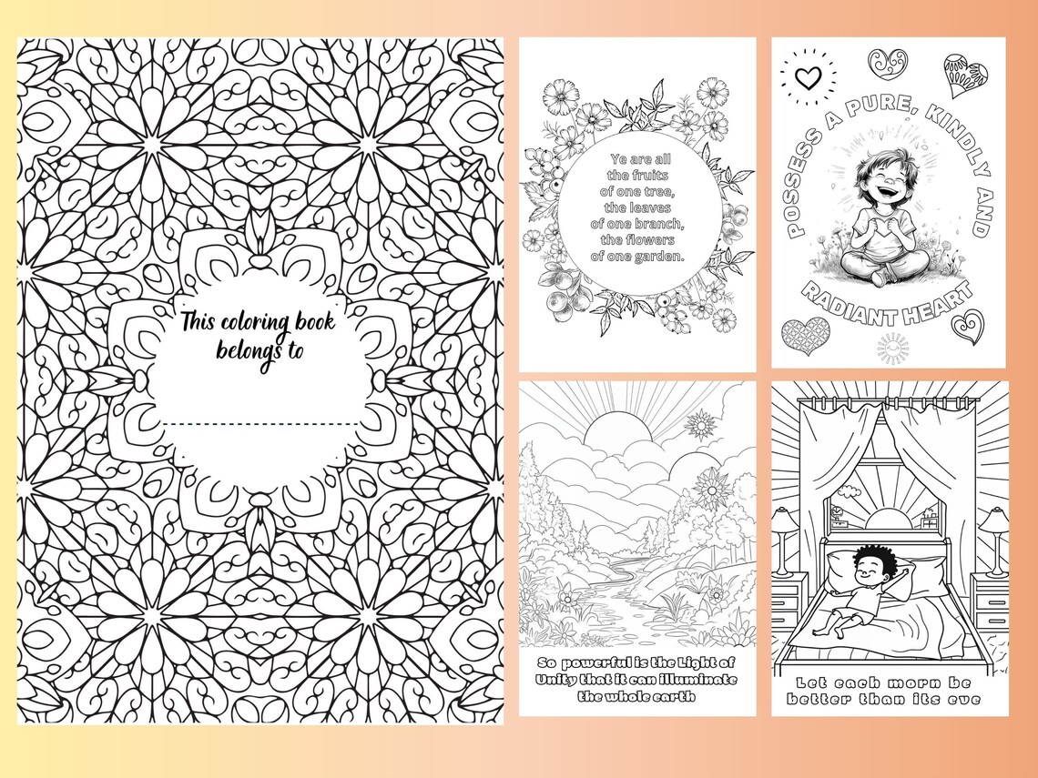 Set of 10 Baha'i Coloring Pages for Children | Digital Download | Baha ...