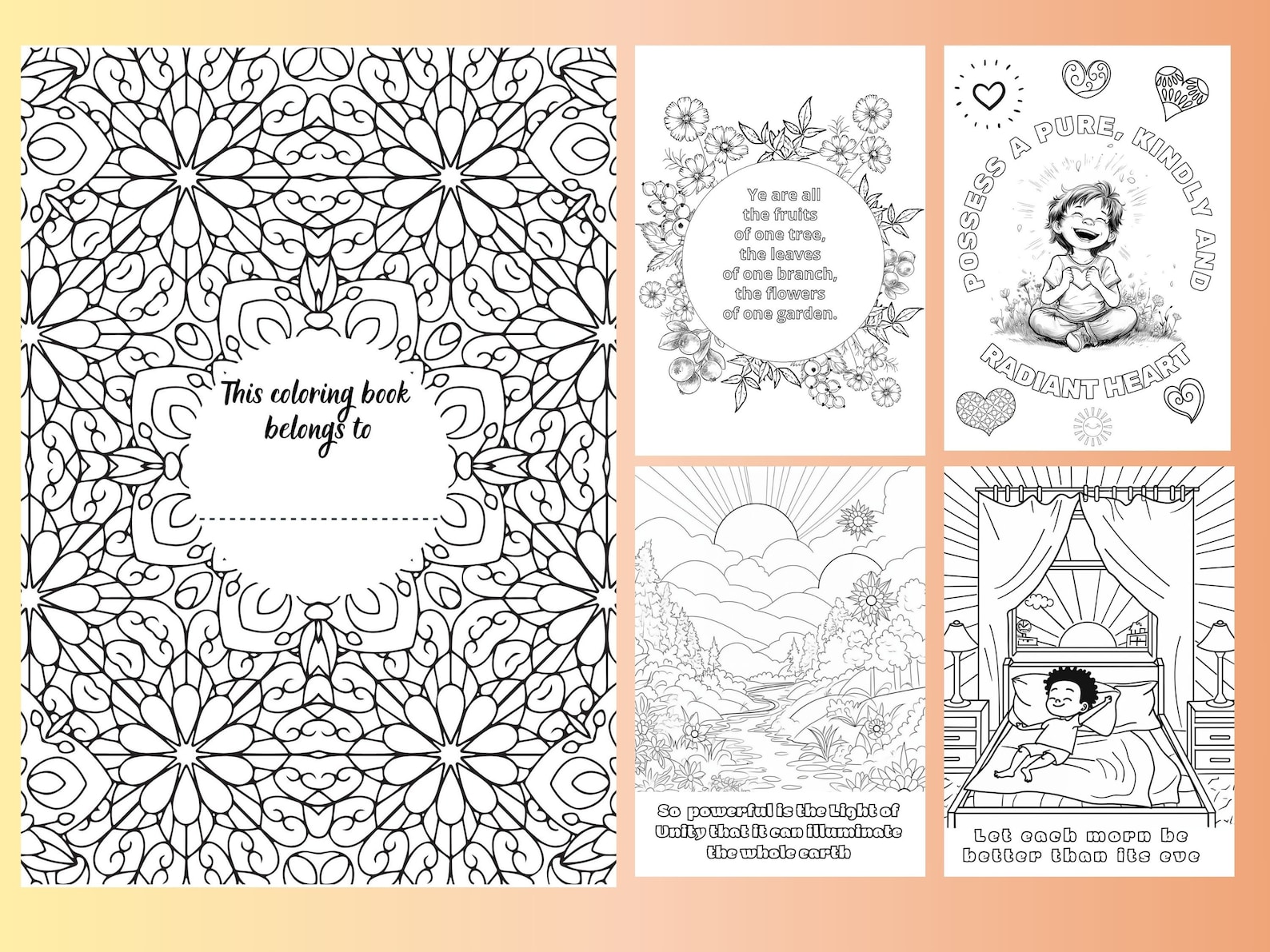 Set of 10 Baha'i Coloring Pages for Children | Digital Download | Baha ...