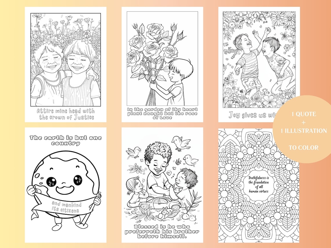 Set of 10 Baha'i Coloring Pages for Children Digital Download Baha'i ...