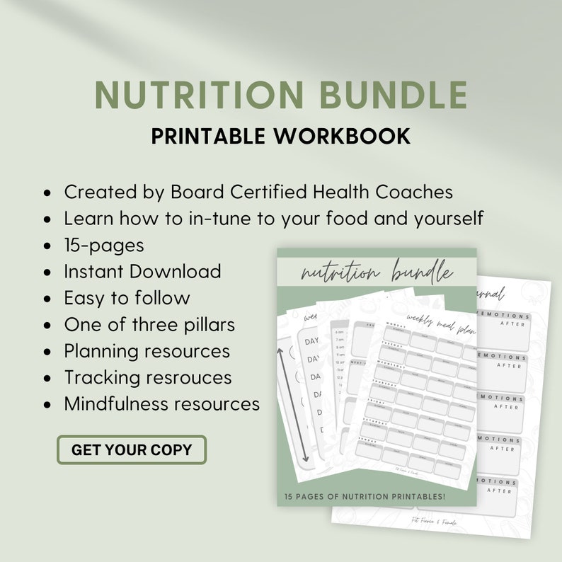 Nutrition Bundle | Guide and Workbook to Better Nutrition | by Fit ...