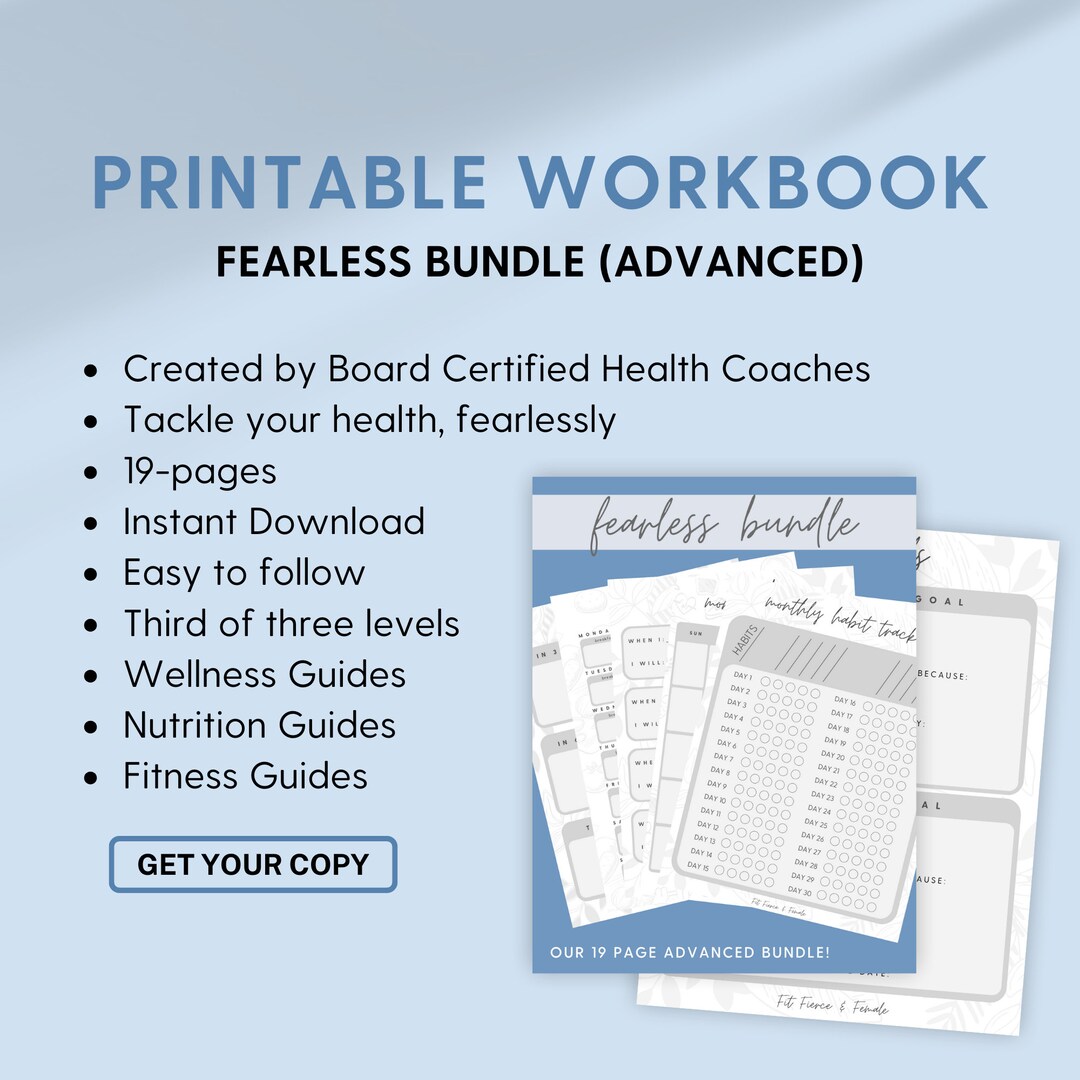 Fearless Bundle | Advanced Guide and Workbook to Better Health | by Fit ...