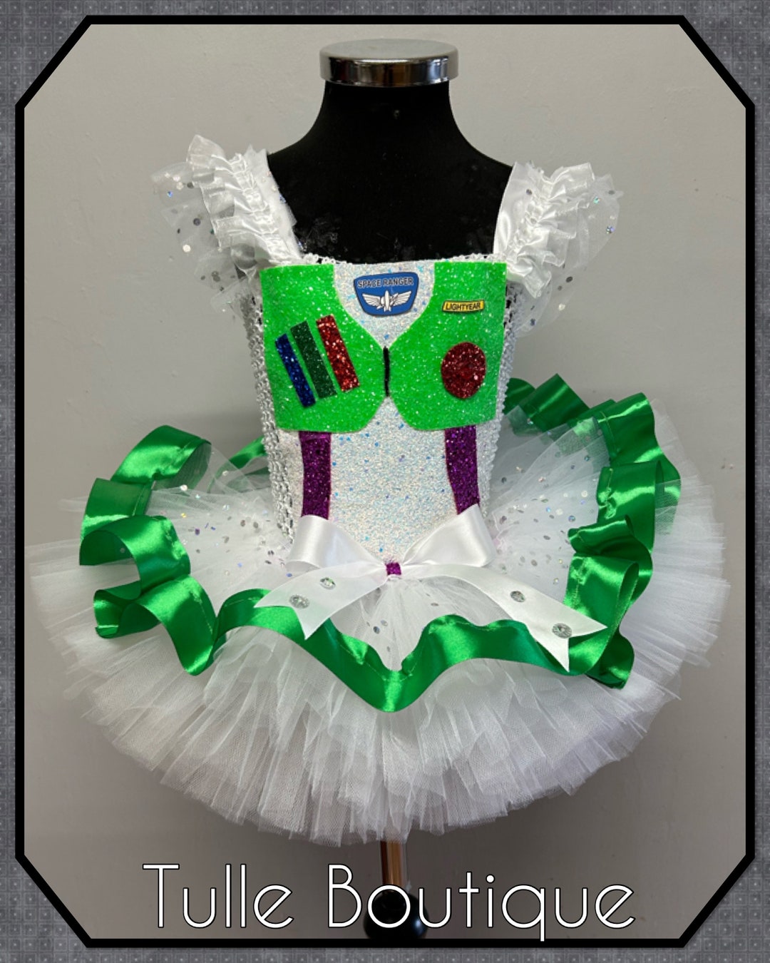Girls Buzz Lightyear Toy Story Ballgown Birthday Party Tutu Dress Book ...