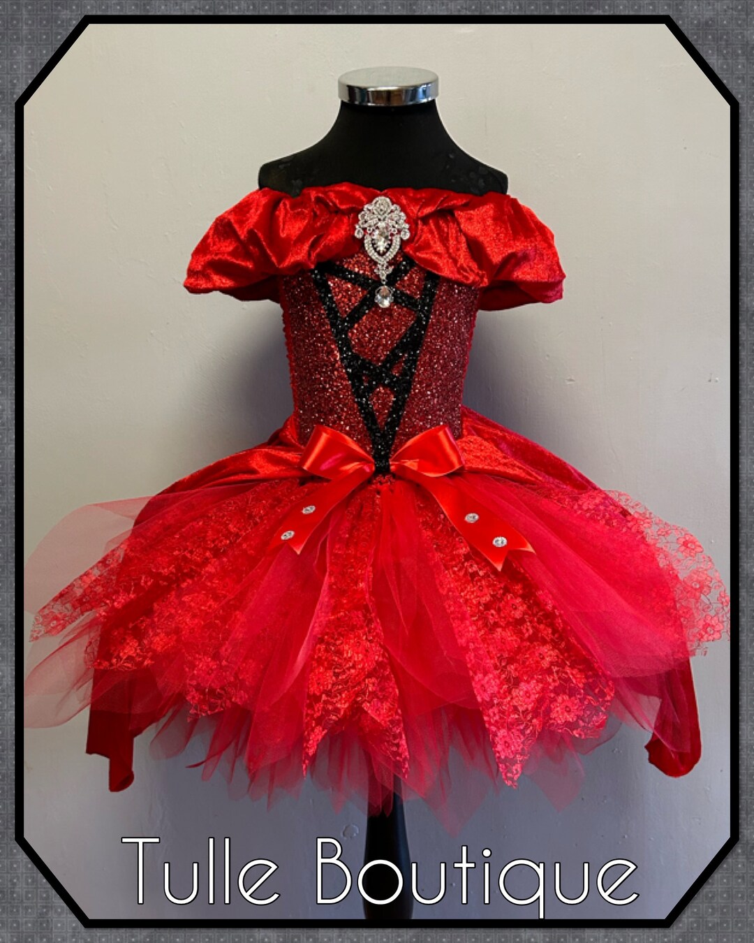 Girls Beetle Juice Bride Red Ballgown Birthday Party Tutu Dress Book ...