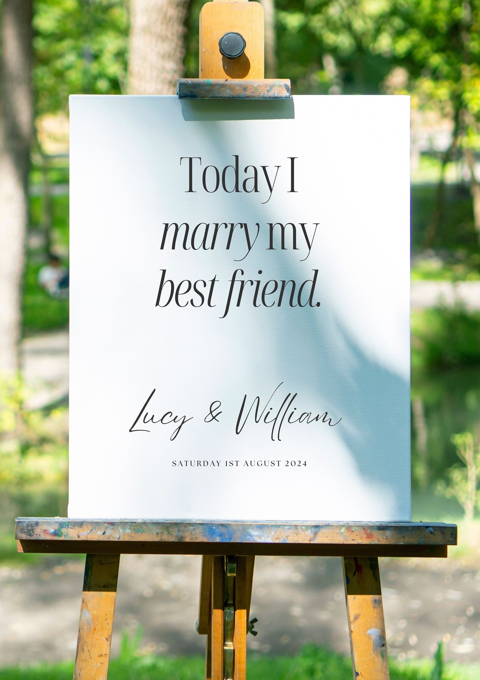 Today I Marry My Best Friend, Wedding Welcome Sign. Personalised With ...