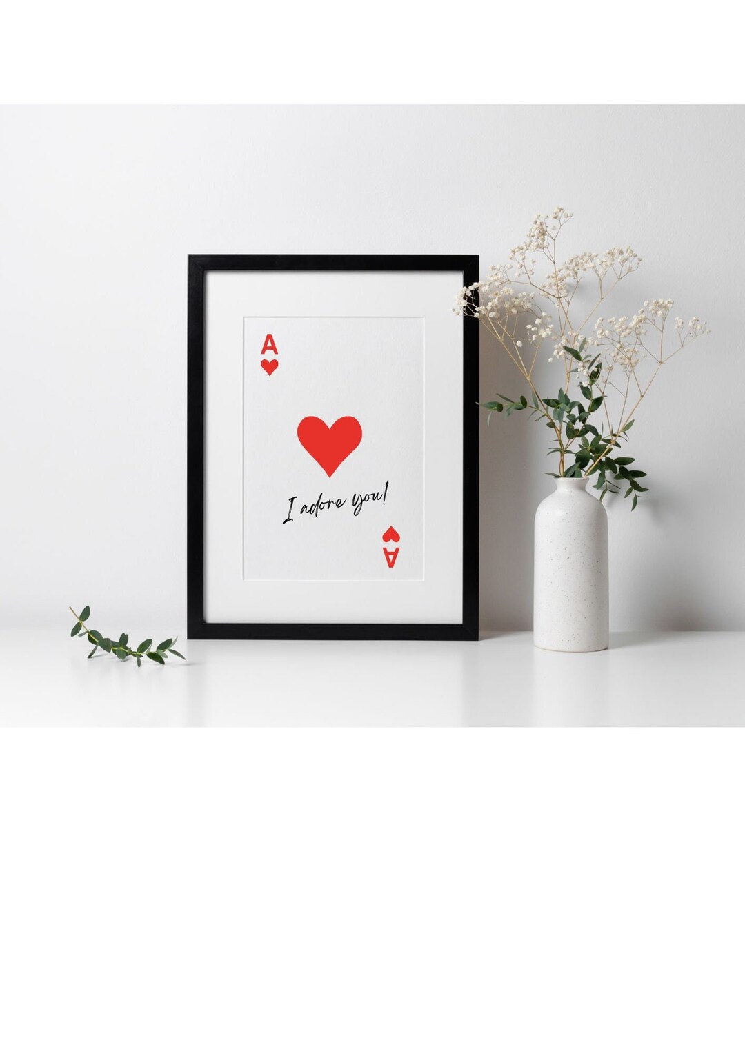Ace of Hearts I Adore You Digital Artwork for Sharing or Printing - Etsy