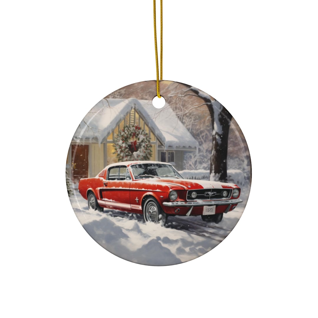 1967 Ford Mustang Ceramic Christmas Ornaments Classic Car Circle ...