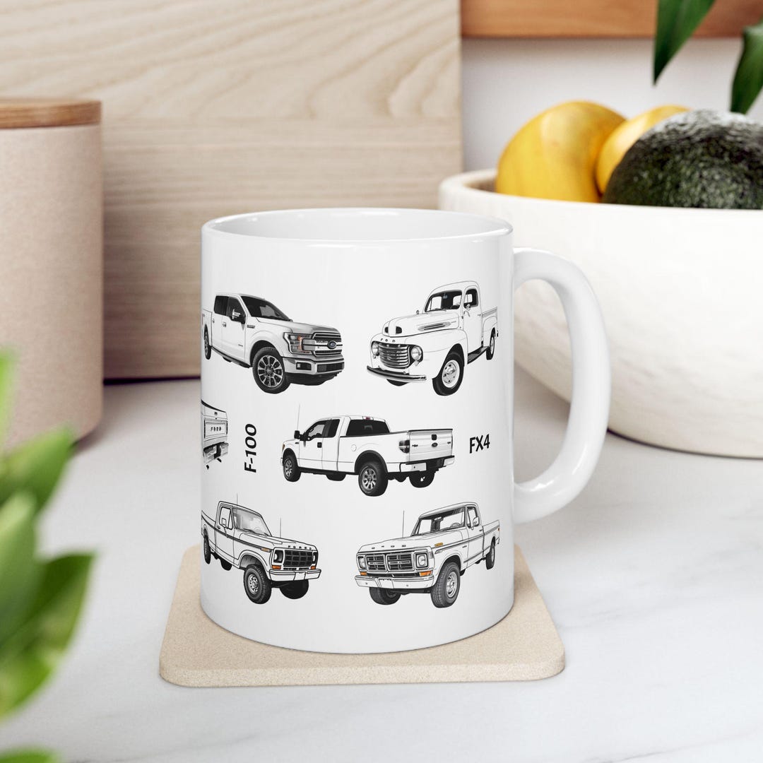 Iconic Ford Truck History Mug – Vintage Truck Design – 11 Oz & 15 Oz ...