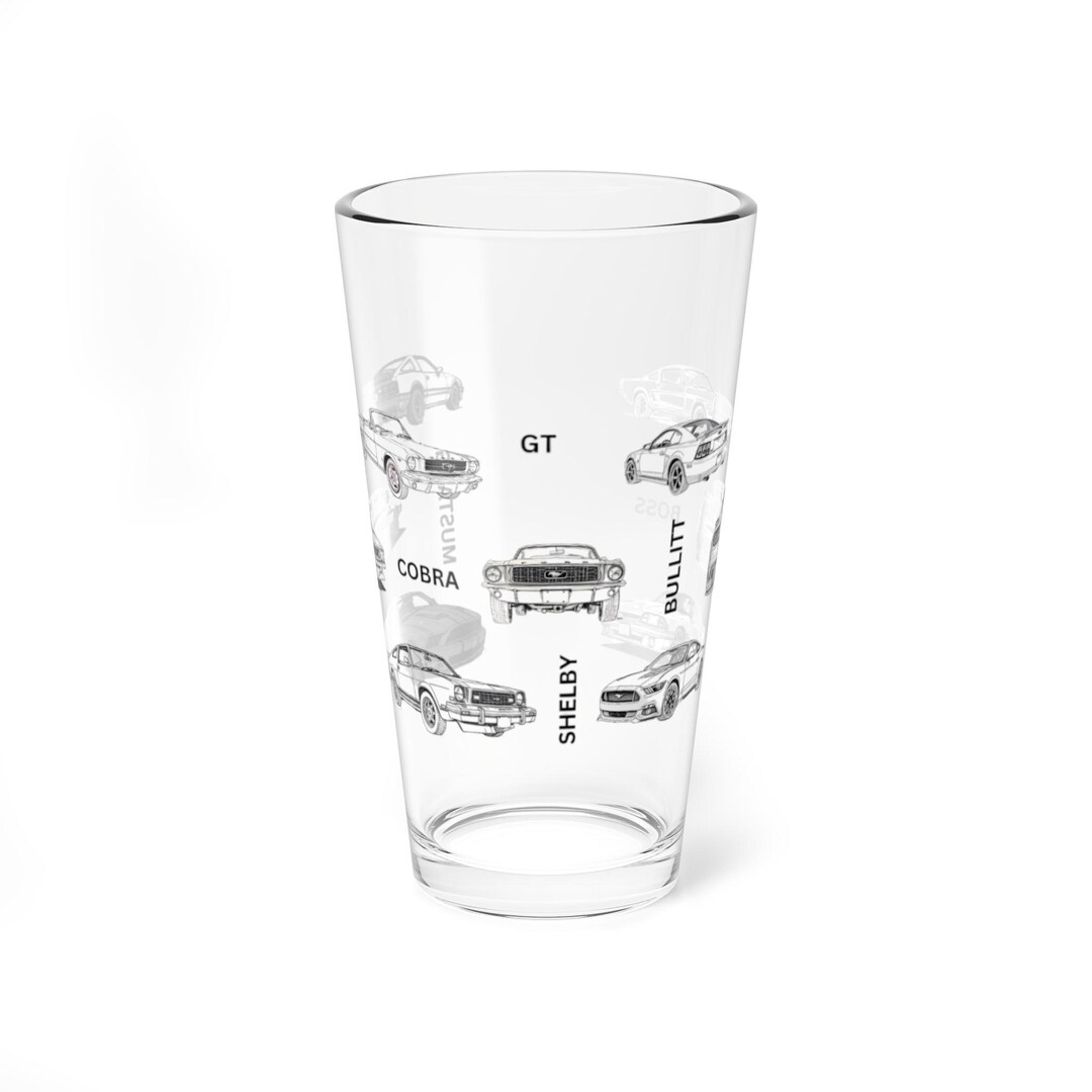 Mustangs Pint Glass | 16 Oz | Classic Car Lover’s Gift | Ford Mustang ...